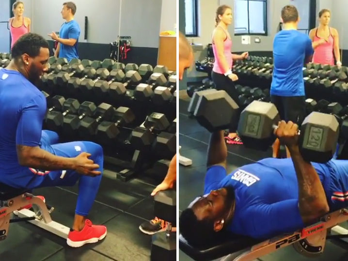 Jason Pierre-Paul -- 3 Fingers, No Problems ... Pushes 120 lbs With ...