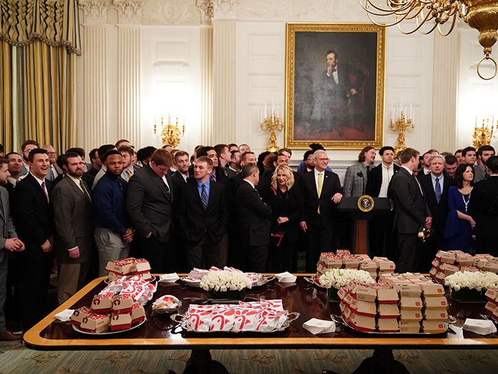 Donald Trump Serves Fast Food Buffet For North Dakota St. Football Team ...