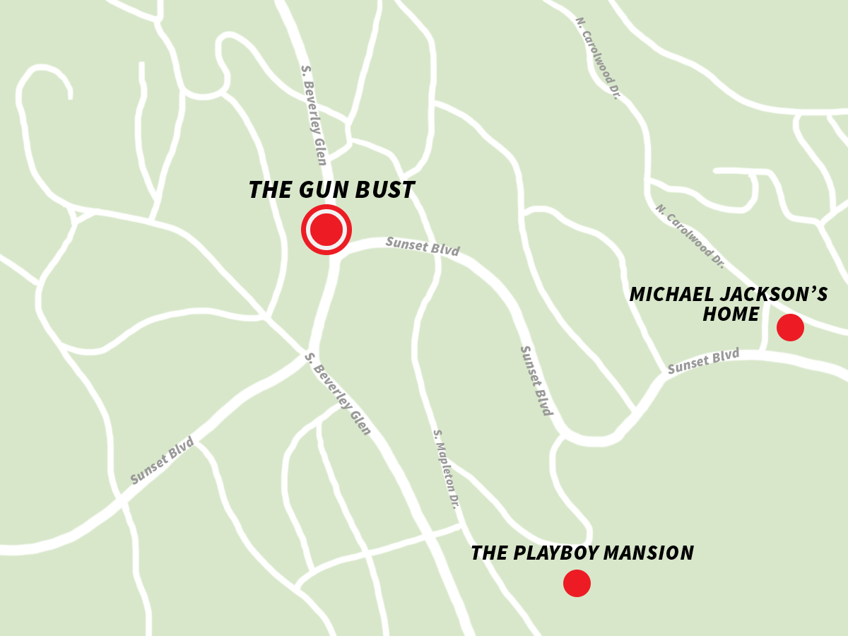 マイケル・ジャクソン邸の近くの豪邸に家宅捜索、銃器1000丁以上押収